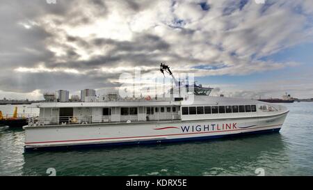 The Wightlink high-speed passenger catamaran HSC Wight Ryder I, makes ...