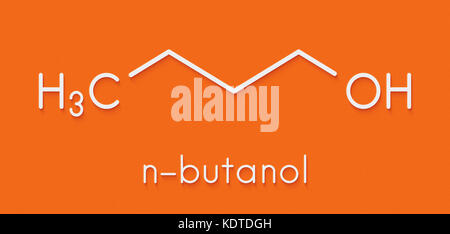 n-butanol (1-butanol) molecule. Used as flavouring and as a solvent ...