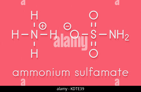 Ammonium sulfamate herbicide (weed killer) molecule. Atoms are ...