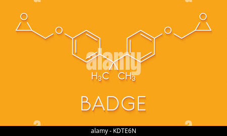 Bisphenol A diglycidyl ether (BADGE, DGEBA) epoxy glue constituent ...