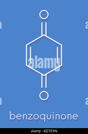 Benzoquinone (quinone, para-benzoquinone) molecule. Atoms are ...