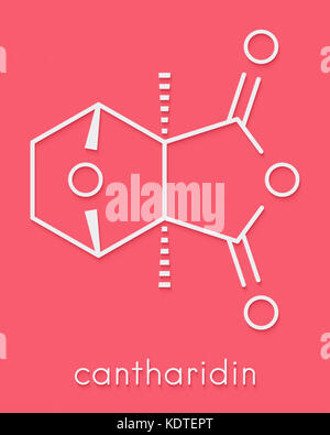 Cantharidin blister beetle poison molecule. Secreted by blister beetles ...