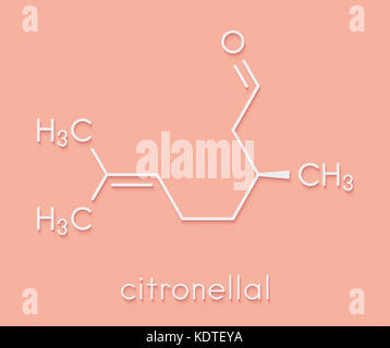 Citronellal citronella oil molecule. Used in insect repellents ...