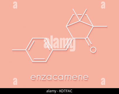 Enzacamene sunscreen molecule (UV filter). Stylized skeletal formula ...