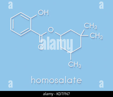 Homosalate sunscreen molecule (UV filter). Stylized skeletal formula ...
