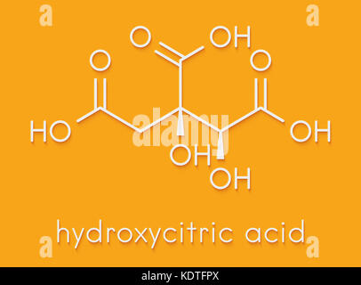 Hydroxycitric acid (HCA, hydroxycitrate) molecule. Used as weight loss ...