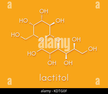 Lactitol sweetener and laxative molecule. Atoms are represented as ...