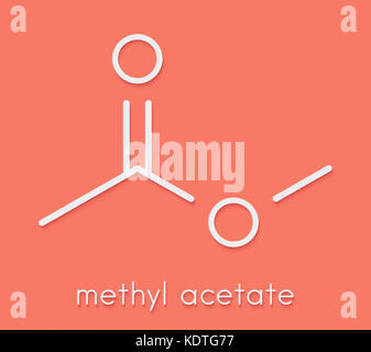 Methyl acetate, methyl ethanoate molecule. It is acetate ester, solvent ...