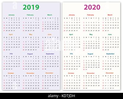 Calendar Design 2019,2020 Stock Vector Image & Art - Alamy