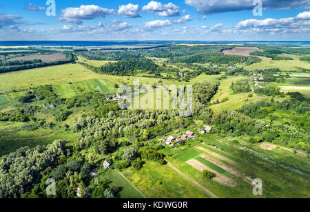 Typical aerial landscape of the Central Russian Upland. Bolshoe ...