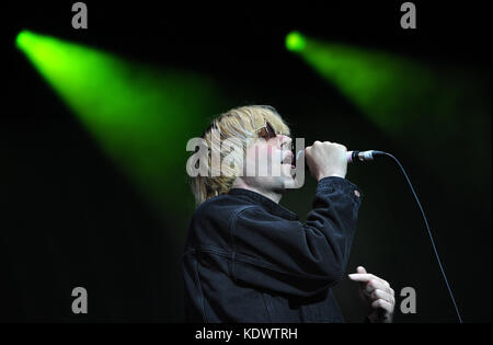 Tim Burgess, lead singer of Manchester indie band The Charlatans ...