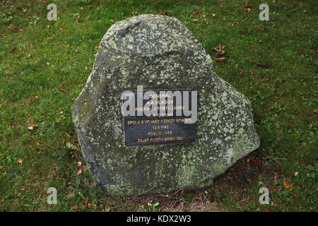 Commemorative plaque devoted to Soviet general Andrey Vlasov next to ...