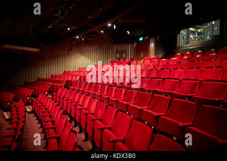 SARAH GATWOOD at her workplace of Yvonne Arnaud Theatre in Guildford ...
