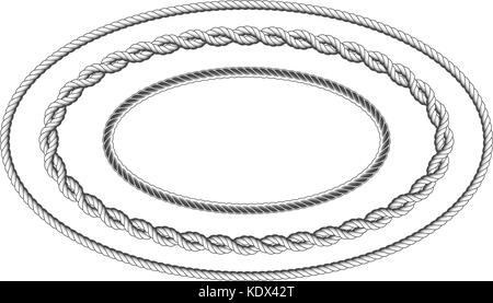 Twisted rope oval - elliptic frame with knots Stock Vector Image & Art ...