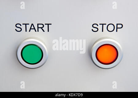 Technical device, buttons, stop, start, close up, economy, technology ...