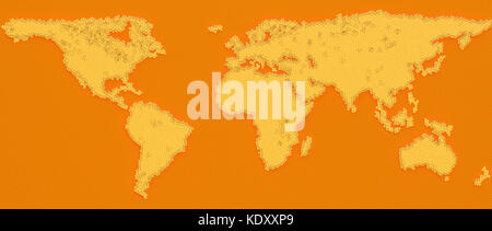 Hexagon honeycomb world map Stock Photo - Alamy