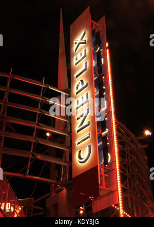 Large sign outside movie theater advertising a film with Jean Paul ...