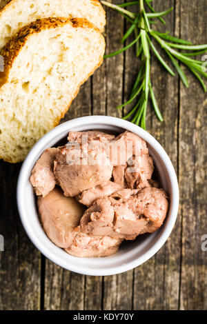 Bowl of tasty cod liver on white background Stock Photo - Alamy