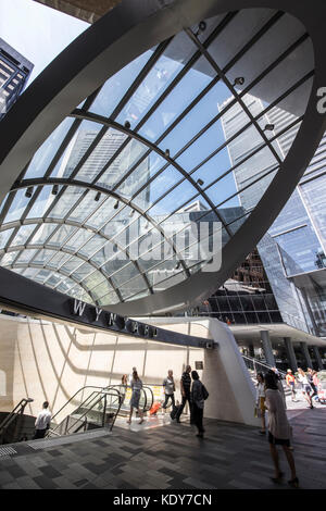 Entrance to the Wynyard walk at the Barangaroo end, Sydney, Australia ...