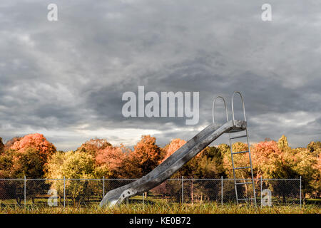 3d illustration of a rusty playground slide Stock Photo - Alamy