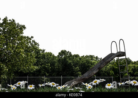 3d illustration of a rusty playground slide Stock Photo - Alamy