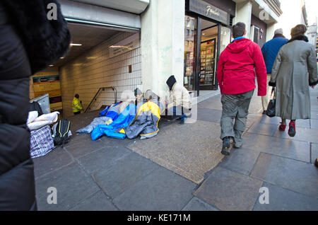 Homeless and rough sleeping on City of London Pedway Scheme, elevated ...