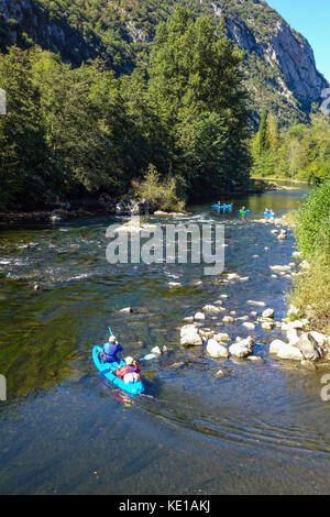 Canoeing on Ariege River, French Pyrenees Stock Photo - Alamy