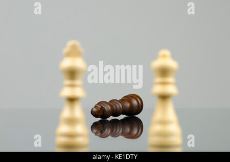 Two Chess Pieces in Battle Isolated on White Background Stock Photo - Alamy