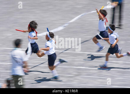 Japanese kids relay during school sports day in Japan Stock Photo - Alamy