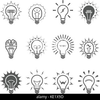 light bulb with brain and icons Stock Vector Image & Art - Alamy