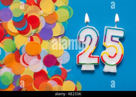 Happy 25th birthday celebration message on a lightbox with balloons and ...