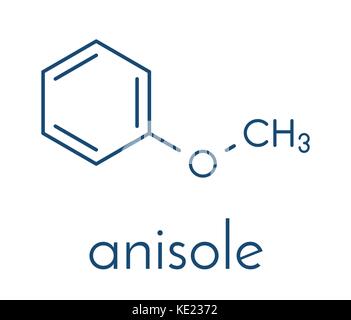 Anisole chemical molecule. Used in fragrances and as chemical precursor. Skeletal formula Stock ...