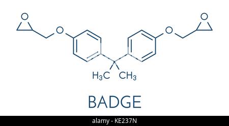 Bisphenol A diglycidyl ether (BADGE, DGEBA) epoxy glue constituent ...