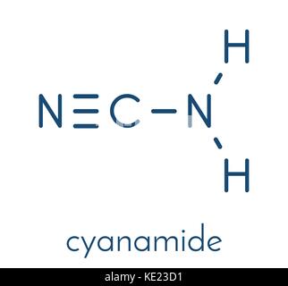 Cyanamide molecule. Used in agriculture and chemical synthesis ...