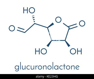 Glucuronolactone molecule. Used in food supplements and energy drinks ...