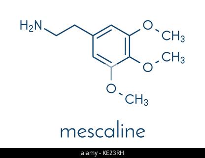 Mescaline molecule. It is hallucinogenic, psychedelic, phenethylamine ...
