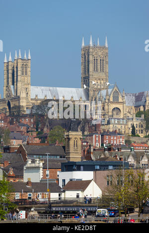 Lincoln cathedral towers, church of the Blessed Virgin Mary of Lincoln ...