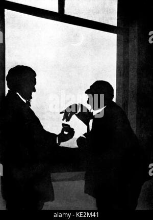 Richard Wagner with Anton Bruckner in Bayreuth, 1873, Silhouette print ...