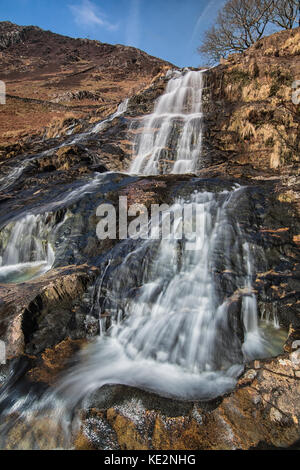 Waterfalls on the Watkins Path up to Snowdon, Snowdonia, Wales,UK Stock ...