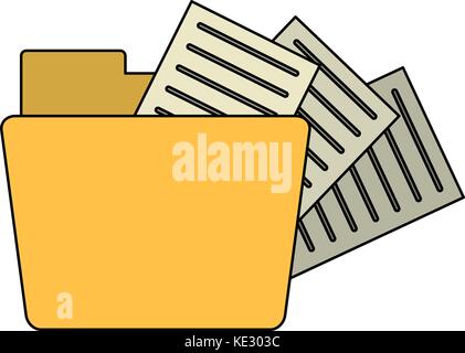 file folder with documents coming out icon image Stock Vector Image ...