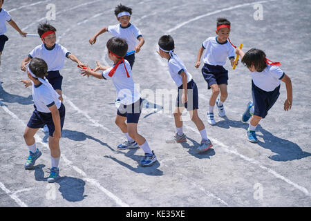 Japanese kids relay during school sports day in Japan Stock Photo - Alamy