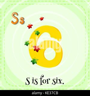 Illustration of a flashcard number six Stock Vector Image & Art - Alamy