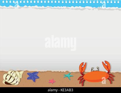 Border template with sea animals illustration Stock Vector Image & Art ...