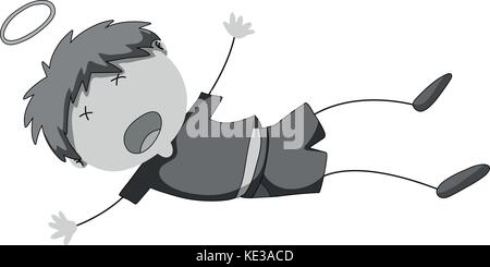 Illustration of a Kid Boy Falling Down the Floor Stock Photo - Alamy