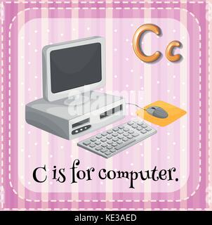 Flashcard letter C is for computer illustration Stock Vector Image ...