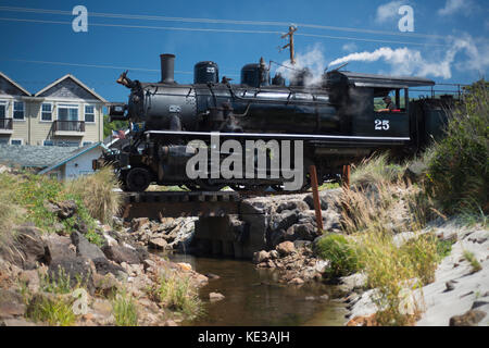 Oregon Coast Scenic Railroad historic steam engine at Garibaldi Stock ...