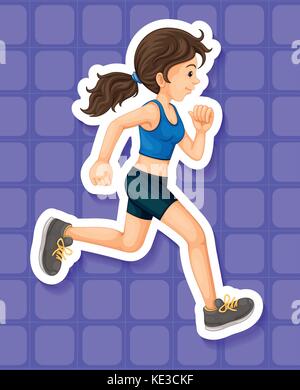 woman in sport clothes running activity vector illustration Stock ...