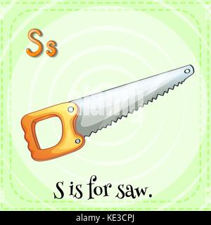 Flashcard letter S is for saw illustration Stock Vector Image & Art - Alamy