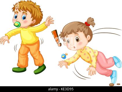 Little girl falling down illustration Stock Vector Image & Art - Alamy