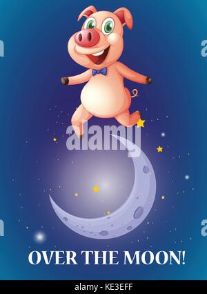 Idiom over the moon Stock Vector Image & Art - Alamy